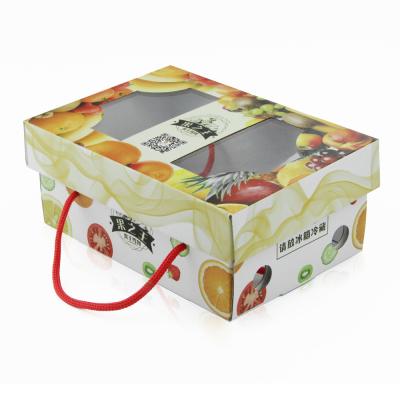 中国 オーダーメイドデザイン 果物と野菜のハンドル付きのゴロゴロ紙ギフトボックス 販売のため