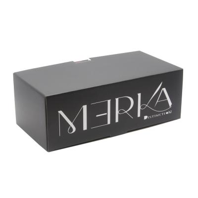 Cina Scatole di imballaggio di scarpe di carta nera vuote su misura con imballaggio con logo in vendita