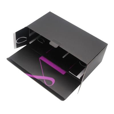 Cina Scatole di imballaggio di scarpe di carta nera vuote su misura con imballaggio con logo in vendita