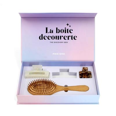 Cina Custom Luxury Hair Clip Claw Gift Box Comb Hair Brush Box di confezionamento per spazzole per capelli in vendita