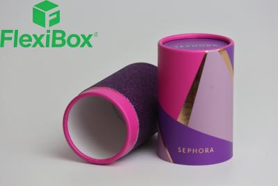 China Luxury Cylindrical Cosmetic Packaging Box with Gold Foil Stamping for High-End Display for sale