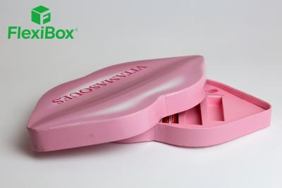 China Unique Lip-Shaped Rigid Cosmetic Gift Box with Customized Interior Trays and Complete OEM/ODM Customization Services for sale