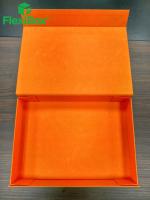 China Custom Orange Rectangular Flip-Top Rigid Box with Premium Texture for Luxury Gift Packaging for sale