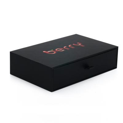 Cina Colore di carta di lusso del nero del contenitore di imballaggio del regalo con l'inserzione ed il velluto di Eva in vendita