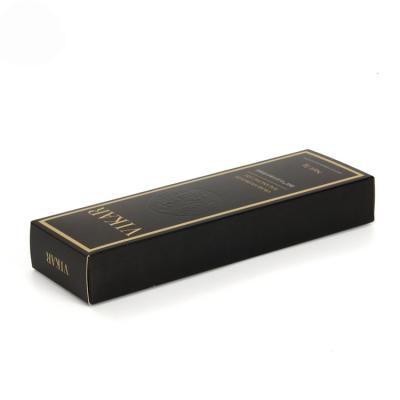 China Caixa de empacotamento cosmética do papel preto da cor para a impressão a cores completa do produto de Skincare à venda
