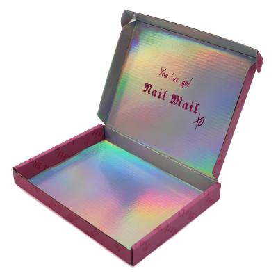 Cina Piccolo contenitore olografico sottile su ordinazione di bollettino di Logo Printing Corrugated Cardboard Red che imballa il contenitore di imballaggio olografico della stagnola in vendita