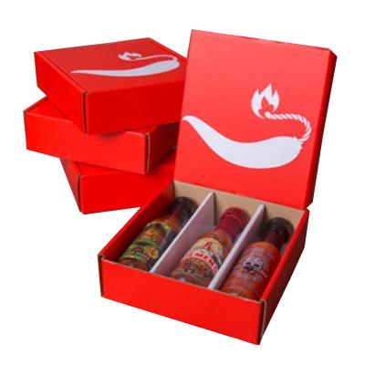 Cina Contenitore d'imballaggio di logo di salsa piccante vuota su ordinazione di carta da stampa in vendita