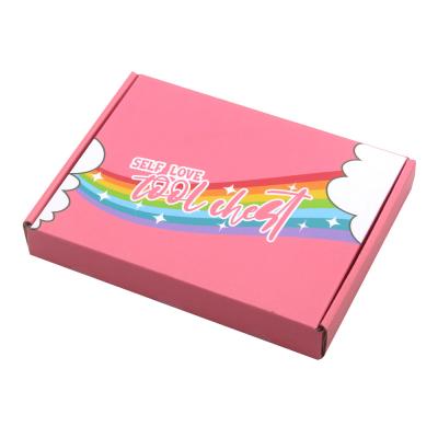 China Logotipo feito sob encomenda que imprime a caixa packiging do encarregado do envio da correspondência feito sob encomenda pequeno cor-de-rosa ondulado à venda