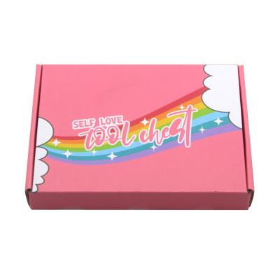 China Logotipo feito sob encomenda que imprime a caixa packiging do encarregado do envio da correspondência feito sob encomenda pequeno cor-de-rosa ondulado à venda