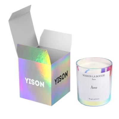 Cina Scatola d'imballaggio della candela su ordinazione di Logo Printed Kraft Iridescent Holographic in vendita