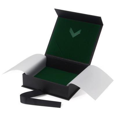 Cina Contenitore di regalo d'imballaggio magnetico stampato su ordinazione del nero della cassa del telefono del moblie delle cellule con il nastro in vendita