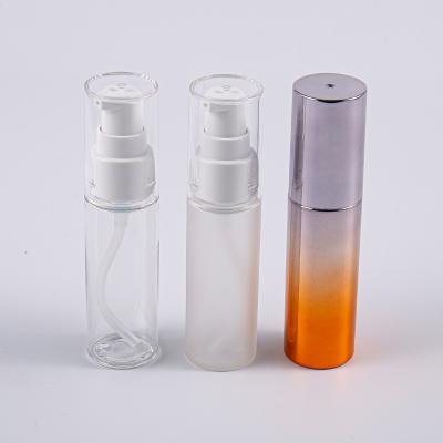 China Various Colors Round Shape 30ml PETG Lotion Bottle With Pump Travelling Use for sale