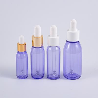 China Cosmetic PETG Round Bottle with Secure Dropper 10ml to 50ml Capacity for sale
