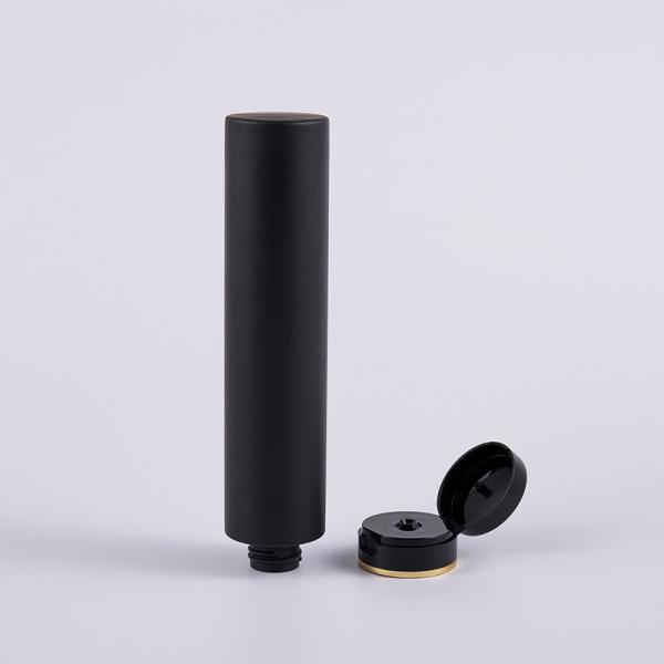 Quality Black Soft Touch Round Inverted 250ml PE Hair Conditioner Cleansing Bottle With Flip Top Cap for sale