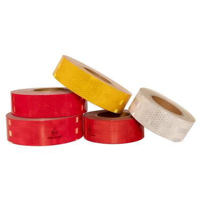 China ECE 104R PC/ PET/Acrylic Red white yellow reflective tapes for vehicles gateposts,fence posts, barriers,poles, railings for sale