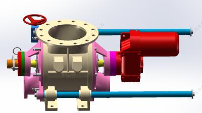 China Quick Release Blowing Style Powder Rotary Valve For Gravity Feeding / Discharging for sale