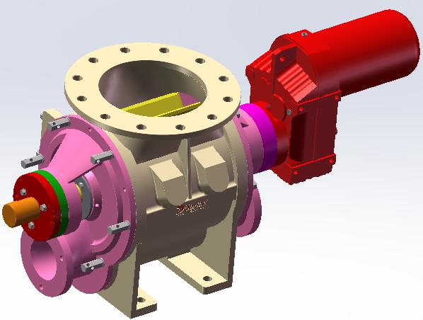 Quality Conventional Blow Thru Powder Rotary Valve In Gas Conveying Process for sale