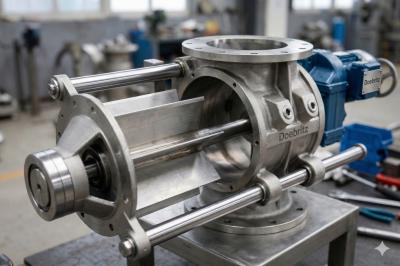 China Easy Cleaning Stable Conveying Rotary Valve for Food Processing with Stainless Steel Construction for sale