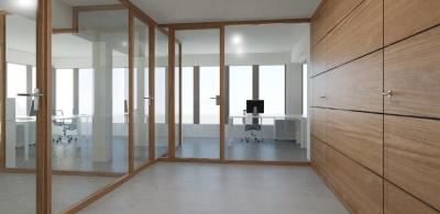 China Free design glass wall partition wooden profile wood partition for modern office for sale