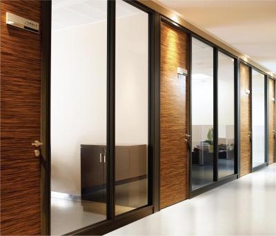 China Free Design stable glass wall partition aluminium frame wood partition for modern office for sale