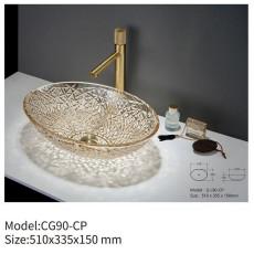 China Above Counter Transparent Glass Basin Sink Round For Bathroom for sale