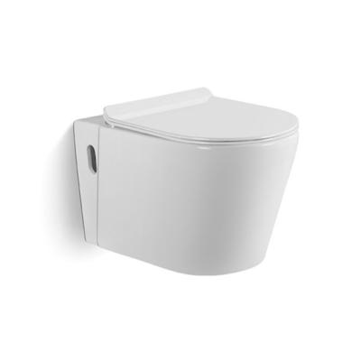 China Ceramic Wall Hung Rimless Toilet with Concealed Cistern for sale