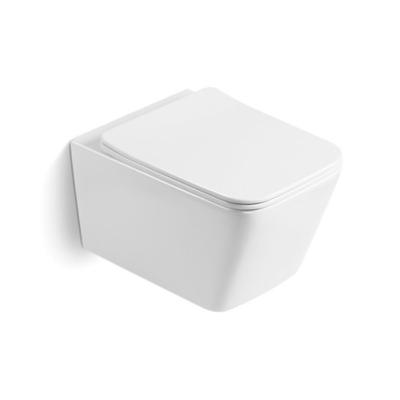 China New Arrival Rimless Ceramic Wall Hung Toilet Black Toilet With Hidden Water Tank Toilet Seat for sale