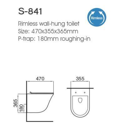 China Modern Bathroom High-end Custom Designer Wc Wall Hung Toilet High Quality Sanitary Ware Rimless Flushing Wall Hung Toilets for sale