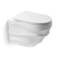 Quality White Ceramic Sanitary Ware One Piece Toilet Wall Hung Back To Wall Rimless for sale
