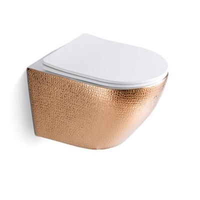 중국 욕실 세라믹 골든 벽 매달린 화장실 그릇 림리스 판매용