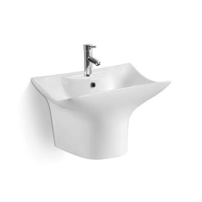 China Glossy Finish Ceramic Wall Hung Basin Rectangular For Public Restrooms for sale