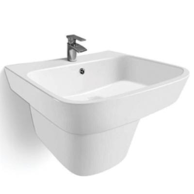 China Bathroom Glaze Porcelain Counter Handmade Wash Basin With Single Hole for sale