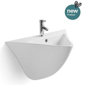 China Modern Bathrooms Ceramic Wall Mounted Sink 18 Inches With Easy Clean Glaze for sale