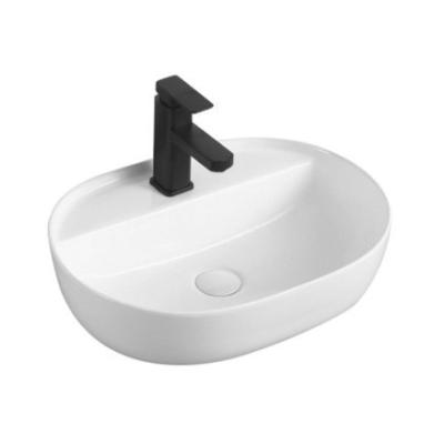China Countertop Ceramic White Oval Lavabo Hand Wash Basin for Bathroom Washroom for sale