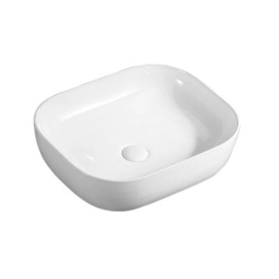 China Modern Bathroom Square Ceramic Basin White Above Cabinet Mounting for sale
