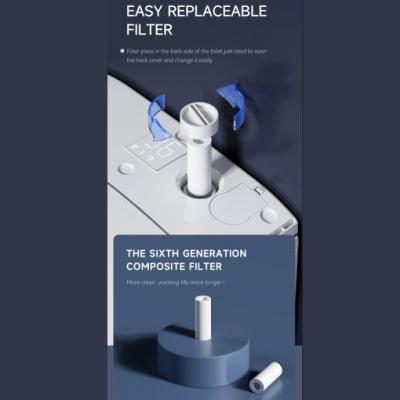 China Water Conservation Modern Smart Toilet Wall Mounted With Double Water Fliter for sale