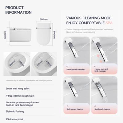 China Bathroom Modern Smart Toilet Bidet AC 220V with Water Temperature Control for sale