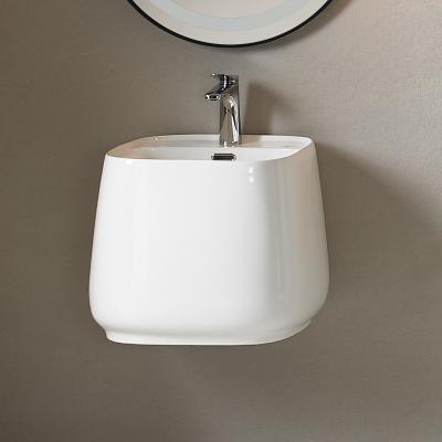 China Hand Wash Ceramic Wall Hung Basin Modern Special Shaped for Bathroom for sale