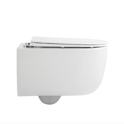 China Slim Frame Flush Cistern Soft Close Europe Wall Mounted Toilet Residential Wall Hung Toilet for sale