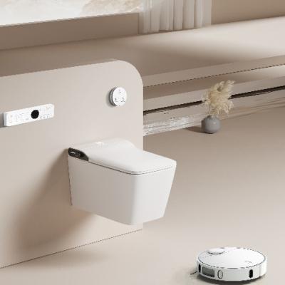 China Smart Wall-Hung Toilet with Heated Seat Convenient Remote Control Auto Flush Automatic Bidet Elongated Bowl WC Toilet Set for sale