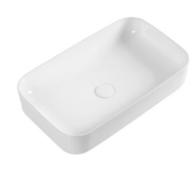 China Modern Design New Arrival White Rectangular Ceramic Basin Art Basin for Hotel Washrooms for sale