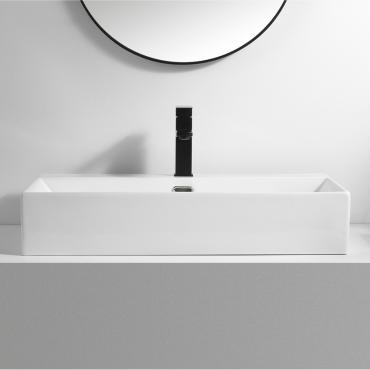 중국 직사각형 벽걸이 또는 카운터탑 세라믹 세면대 판매용