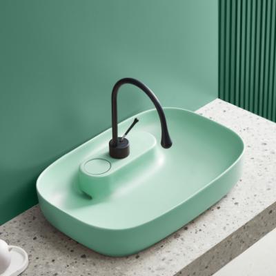 중국 도매 위생 도기 타원형 벽걸이 욕실 세면대 세라믹 세면대 상판 핸드 워시 분지 판매용