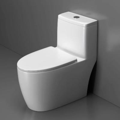 China Wholesale Modern White One Piece Ceramic Toilet Bowl Dual-Flush Siphonic for Bathroom Commode WC Pot for sale