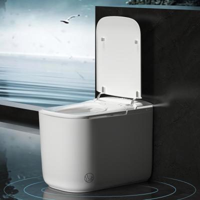 중국 도매 지능형 일체형 세라믹 스마트 변기, 좌석 난방, 바닥 설치 비데, 욕실용 긴 타원형 변기 판매용