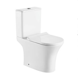 China Made in China Bathroom Cream Wind Sanitary Ware Two Piece Toilet Set WC Two Piece Floor to Floor Round Toilet for sale
