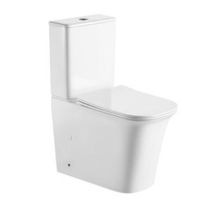 China Back To Wall Two Piece Toilet Rimless Toilet For Bathrooms Comfortable Power Flush White Two Piece Toilet for sale