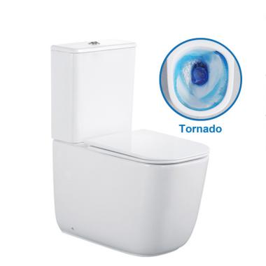 China White Ceramic Toilet With Soft Close Cover Slow-Close Quiet Hinges Durable & Easy To Clean for sale