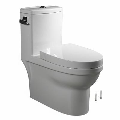 중국 듀얼 플러시 변기 볼 현대적인 스타일 림리스 P-트랩 워시다운 투피스 WC 코모드, 바닥 고정 나사 포함, 세라믹 재질 판매용