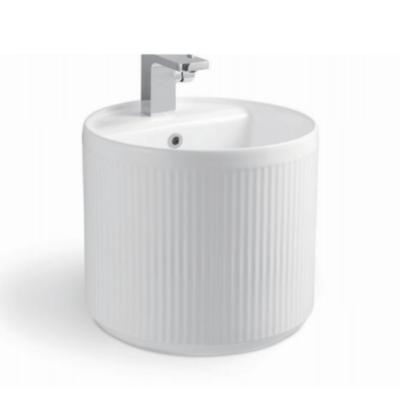 China 2025 Hot Sale Modern Design Oval Wash Basin Single-Hole Faucet Mount Wall Hung Ceramic Supplies for Hotels for Bathrooms for sale